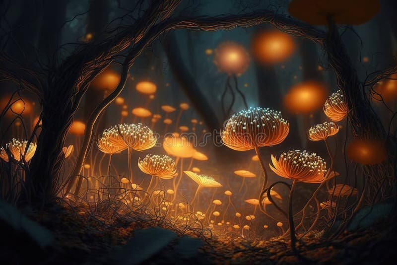 Fantasy and Fairytale Magical Forest Lighting Pathway. Stock ... Fantasy and Fairytale Magical Forest Lighting Pathway. Stock ...
