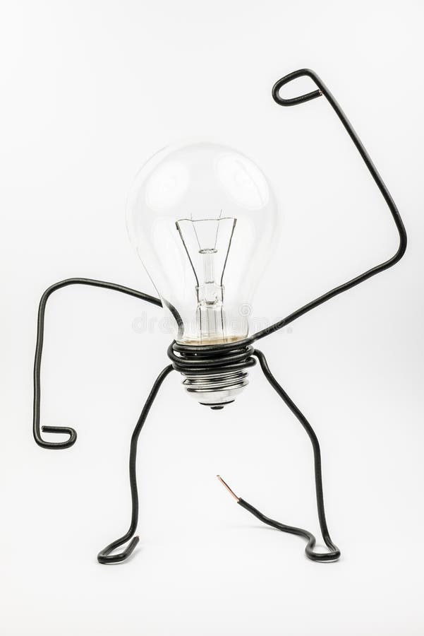 Fantasy Figure of a Light Bulb and Wire Stock Image - Image of filament ...