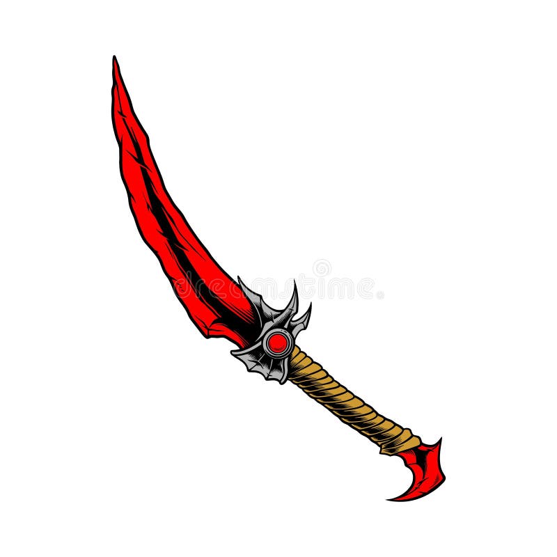 Fantasy Fire Dagger from Hell Illustration Stock Vector - Illustration ...
