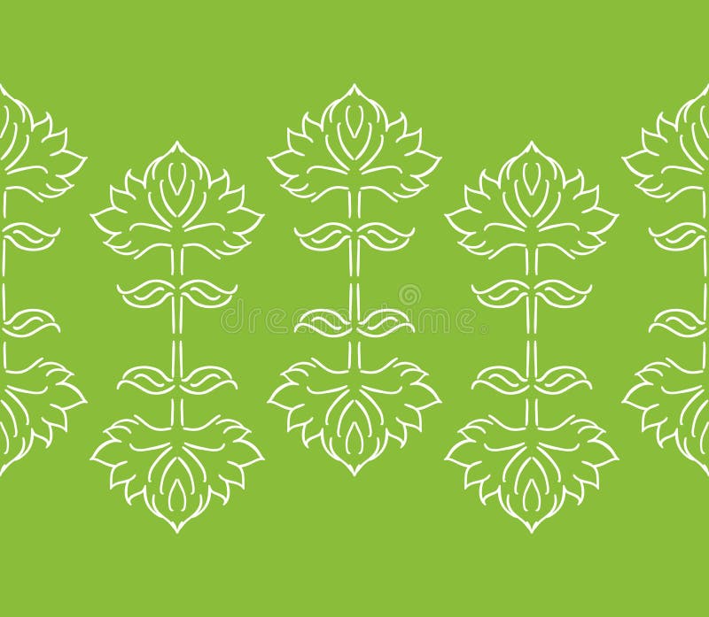 Fantasy Floral Seamless Pattern with Ethnic Style Hand Drawn Leaf ...