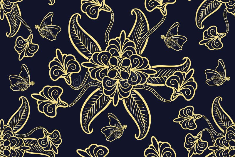 Fantasy Floral Seamless Pattern Vector Stock Vector - Illustration of ...