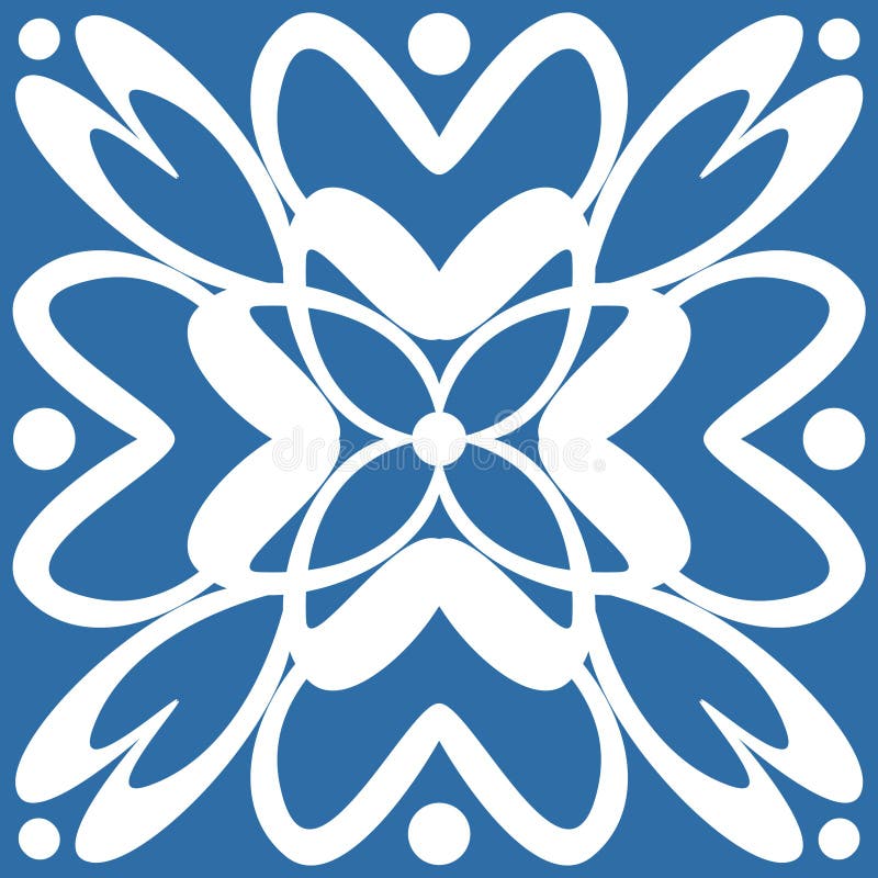 Fantasy Flower Azulejo Tile for Wall, Floor Design, Vector Illustration ...