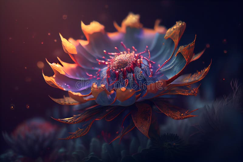 Fantasy Flower Created with.generative Ai Stock Illustration ...