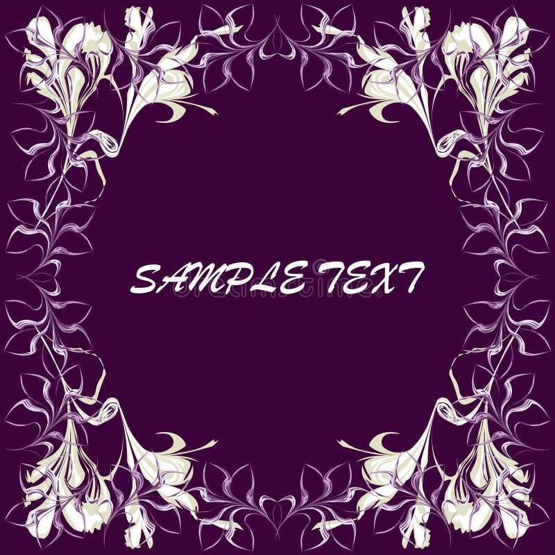 Fantasy Flower Frame for the Text of Square Shape Stock Vector ...