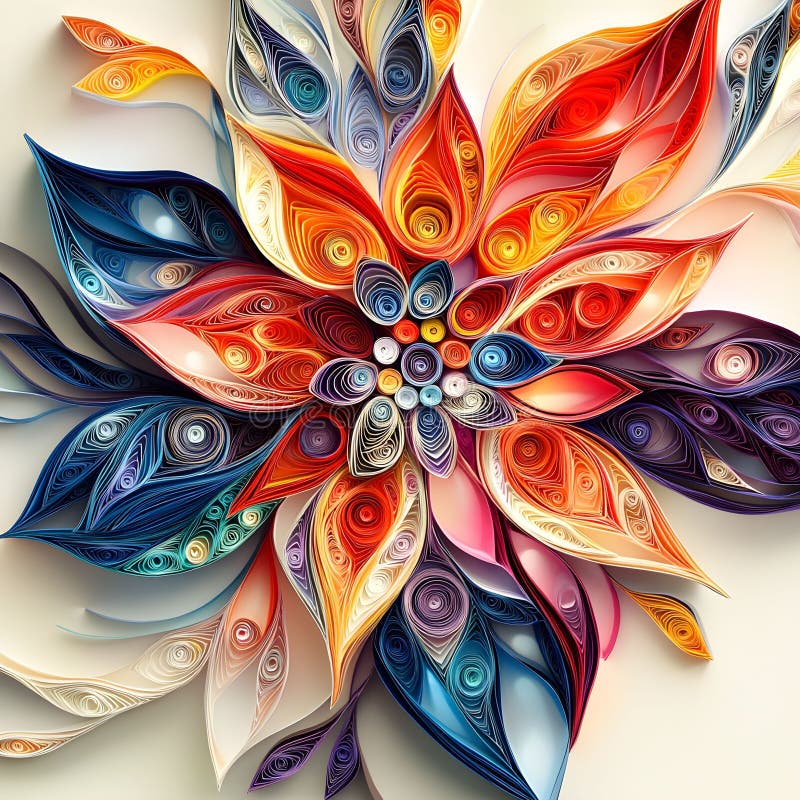 Fantasy Flower Image Created from the Art of Paper Rolling.AI Generated ...