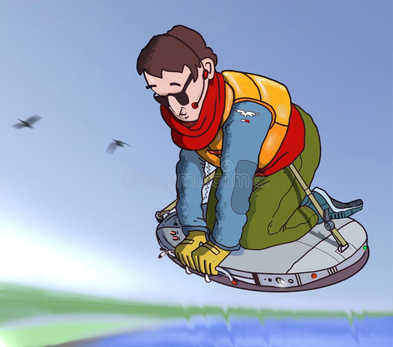 Flying machine sketch stock vector. Illustration of invention - 13487209