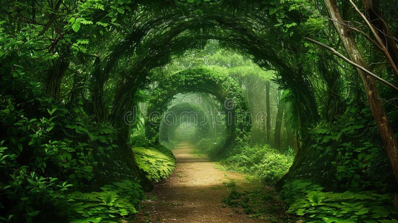 Fantasy Forest Arch, Spectacular Vine Covered Passage. Generative Ai ...