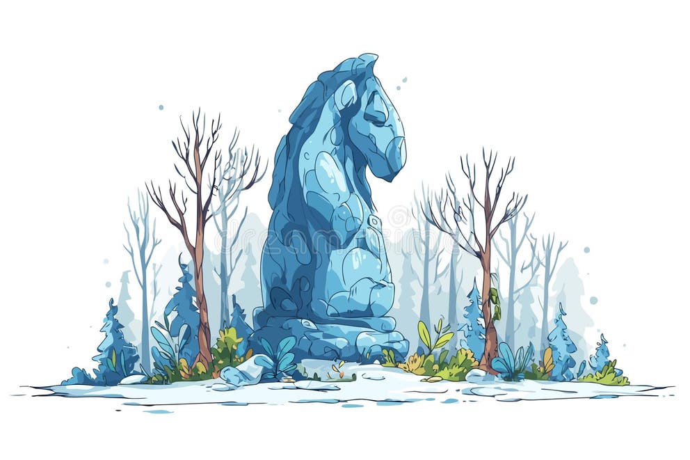 Fantasy Forest with Enchanted Stone Statue Fantasy Isolated Stock ...