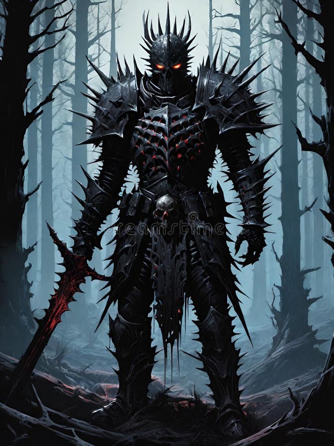 Fantasy Forest with a Evil Monster Stock Illustration - Illustration of ...