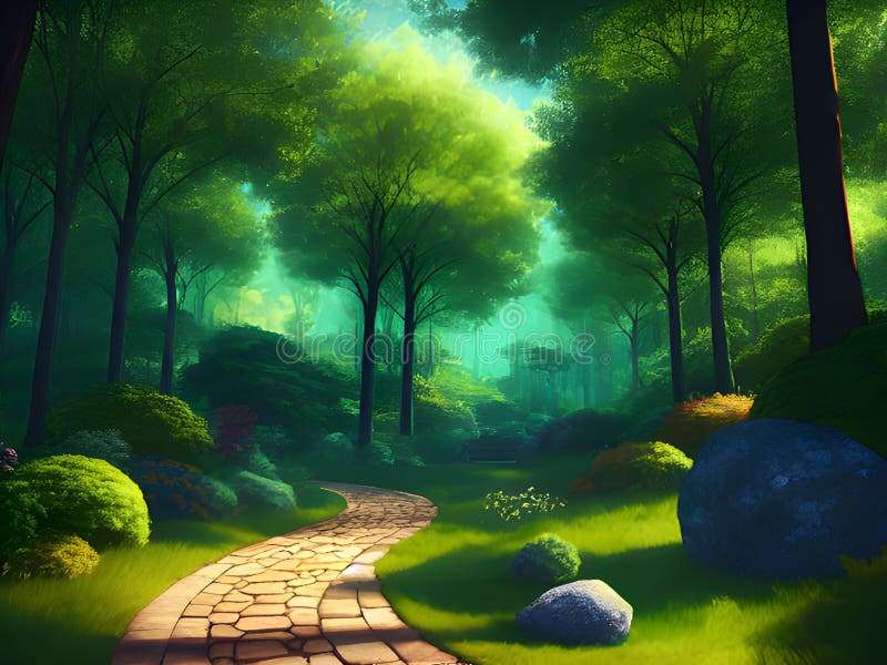 Fantasy Background Magic Forest Road Stock Illustrations – 1,490 ...