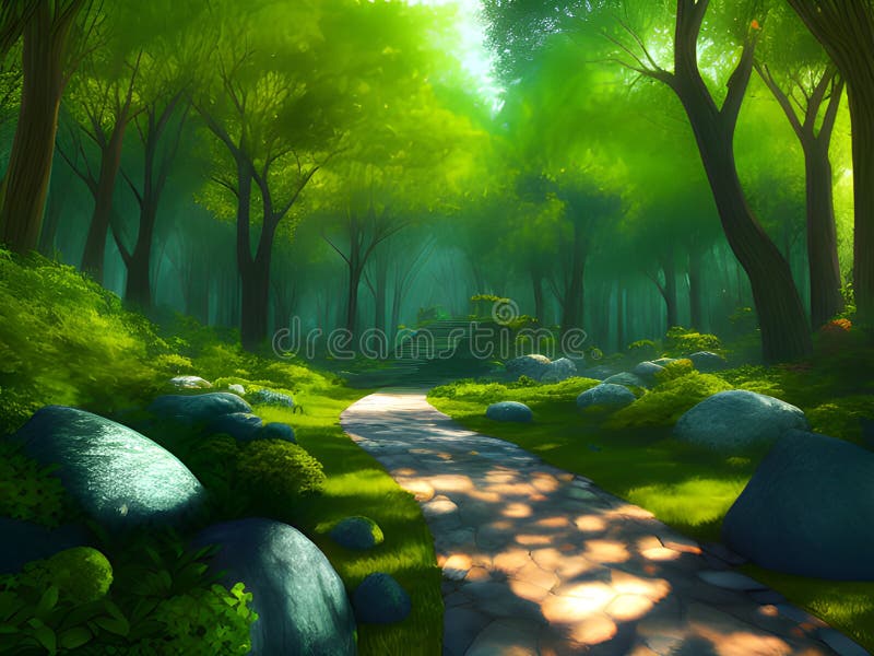 Fantasy Background Magic Forest Road Stock Illustrations – 1,490 ...