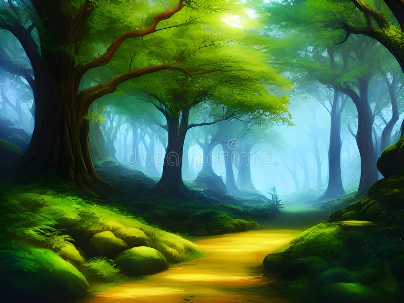 Fantasy Background Magic Forest Road Stock Illustrations – 1,490 ...