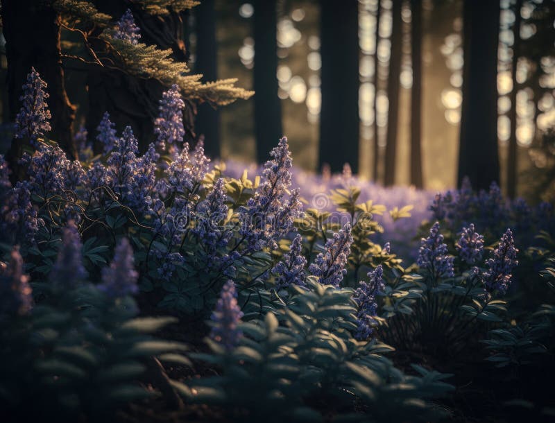 Fantasy Forest Landscape Created with Generative AI Technology Stock ...