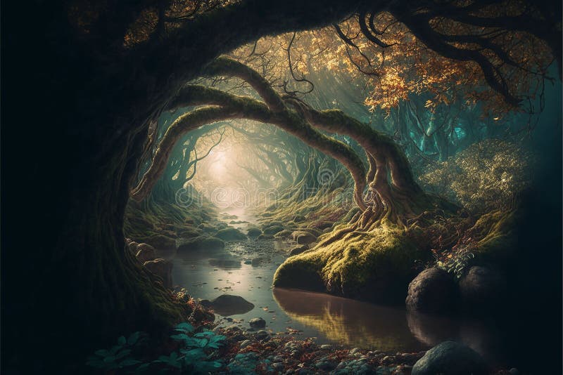 Fantasy Forest Pathway Stock Illustrations – 826 Fantasy Forest Pathway ...