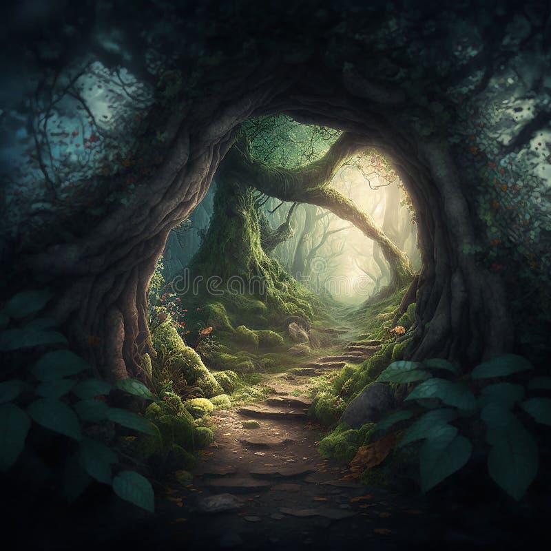 Fantasy Forest Pathway Stock Illustrations – 826 Fantasy Forest Pathway ...