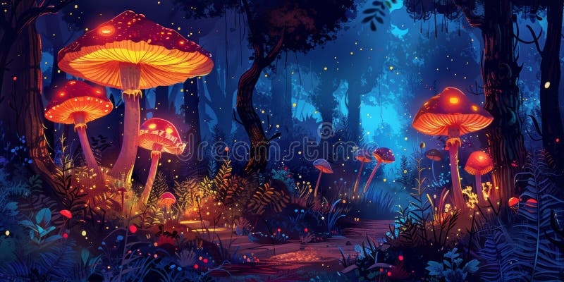 Fantasy Forestillustration, Fantasy Doodle Art Background Depicting an ...
