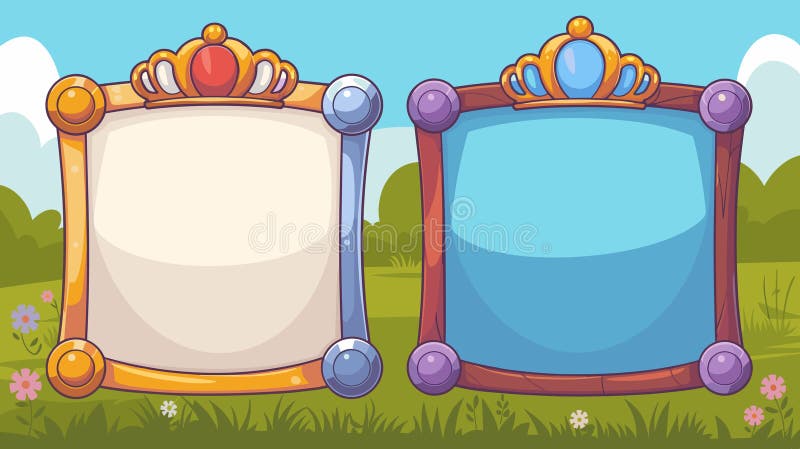 Fantasy Frames with Crown for User Avatar in Game Interface. Vector ...