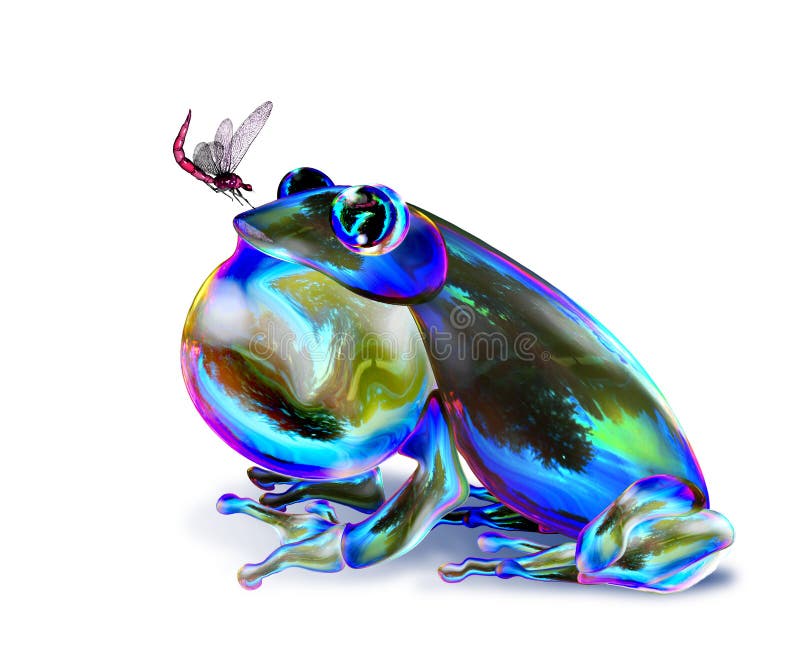 Frog hunting flies stock illustration. Illustration of froggy - 37489572