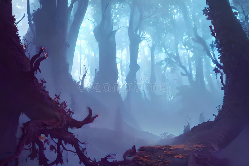 Fantasy Frontier and Forest.Generative AI Stock Illustration ...