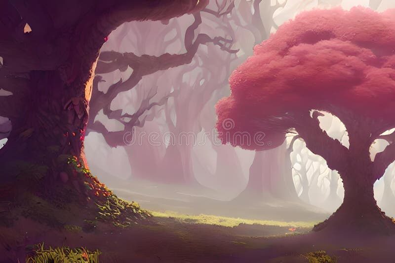Fantasy Frontier and Forest.Generative AI Stock Illustration ...
