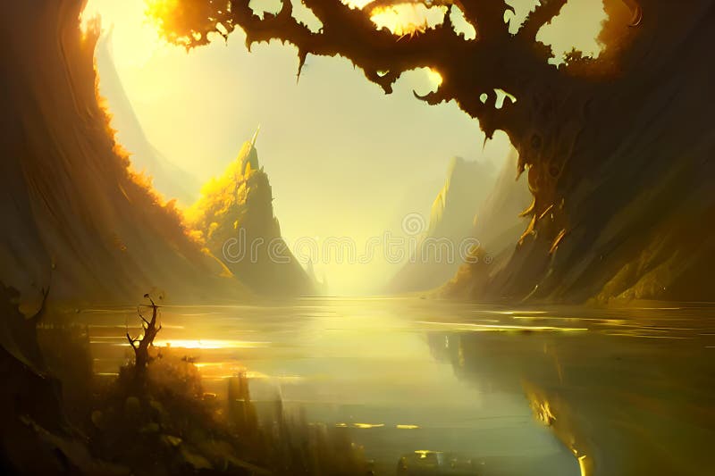 Fantasy Frontier.Generative AI Stock Image - Image of fantasy, door ...