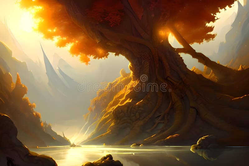 Fantasy Frontier.Generative AI Stock Illustration - Illustration of ...