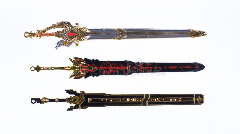 Fantasy Gaming Sword Isolated on White Stock Image - Image of medieval ...
