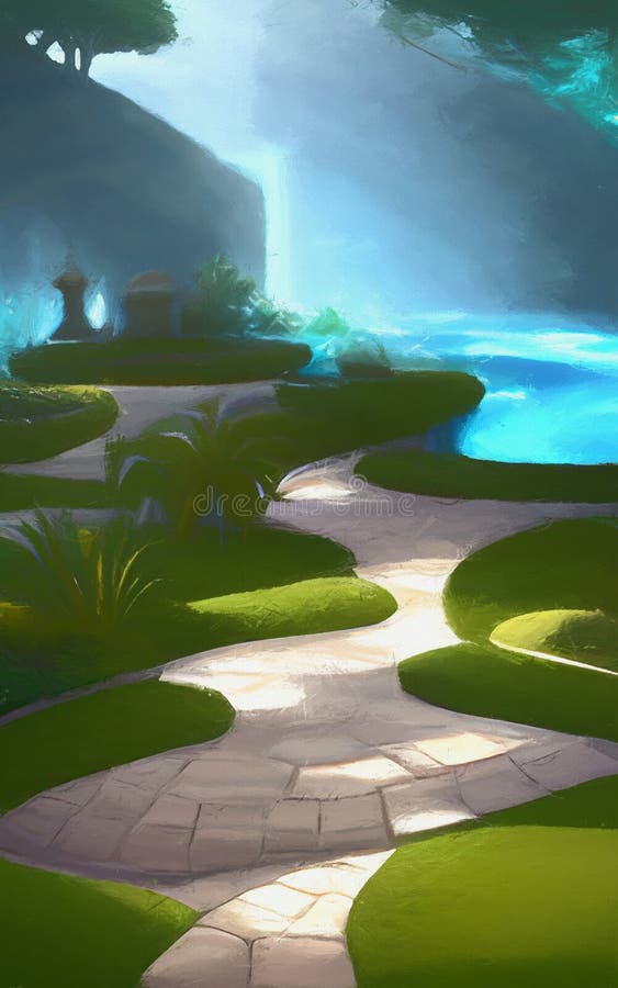 Fantasy Garden - Abstract Digital Art Stock Illustration - Illustration ...