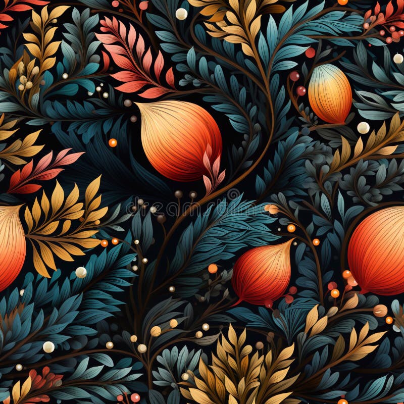 A Fantasy Garden of Fruits. an Abstract Botanical Symphony. Generative ...
