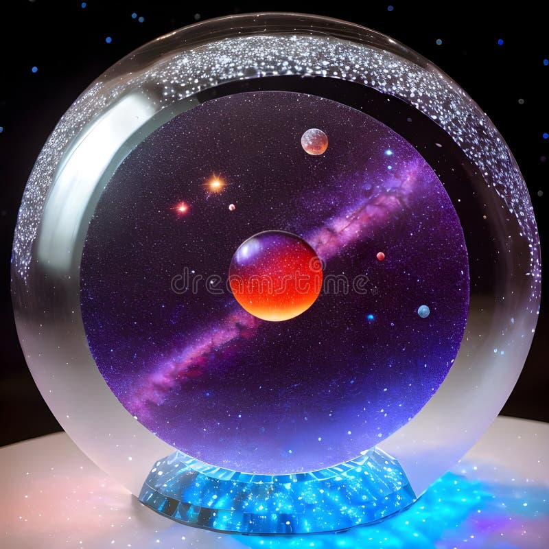 Fantasy Generative AI Glassformism. Space, Nebula, Earth are Contained ...