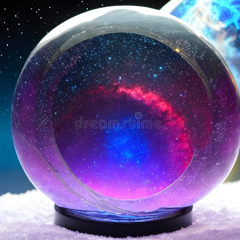 Fantasy Generative AI Glassformism. Space, Nebula, Earth are Contained ...