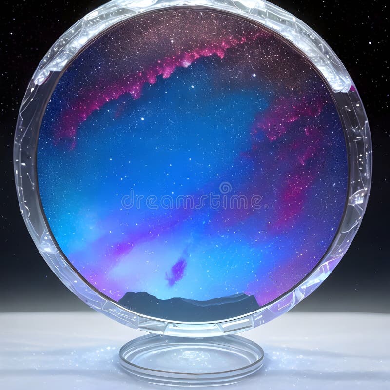 Fantasy Generative AI Glassformism. Space, Nebula, Earth are Contained ...