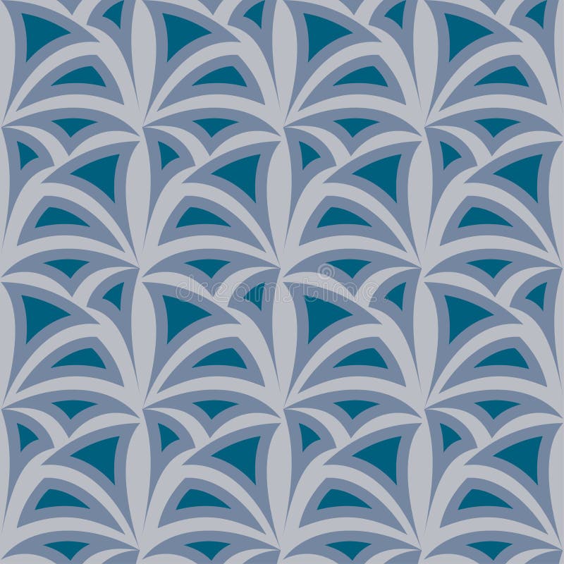 Fantasy Geometric Pattern. Blue Gray Elements on Gray Background. Fancy ...