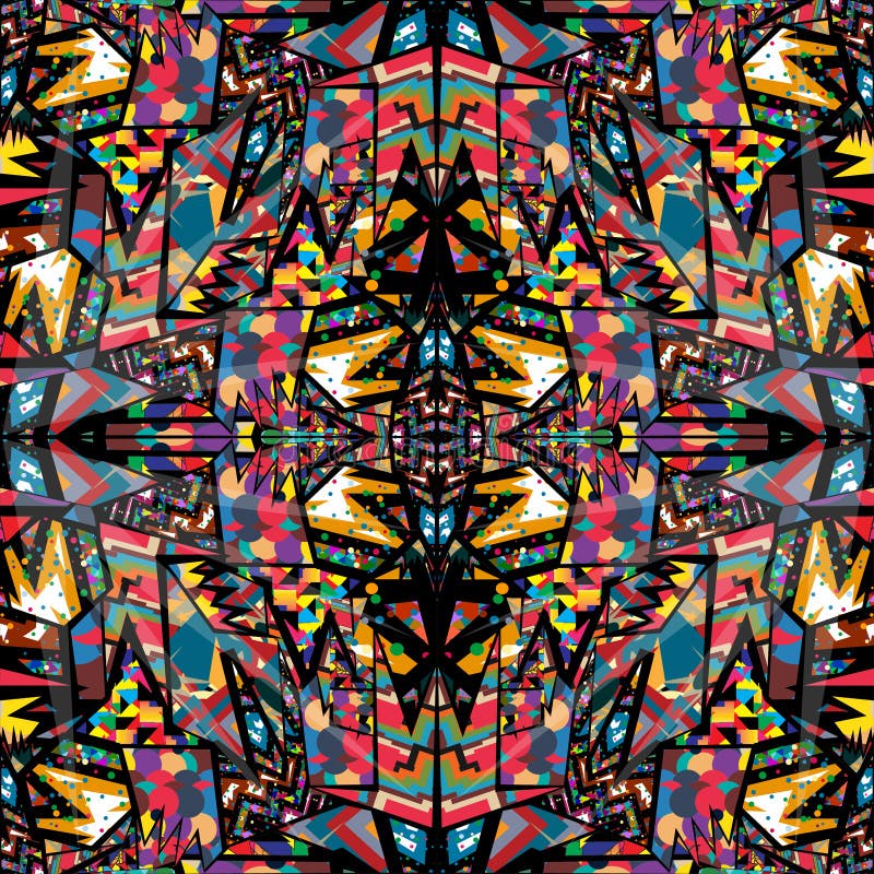 Fantasy Geometric Pattern Colored Wallpaper Stock Vector - Illustration ...