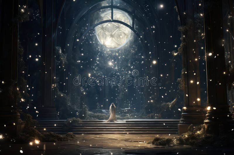 Fantasy Girl Gets Cosmic Power Generative Ai Stock Photo - Image of ...