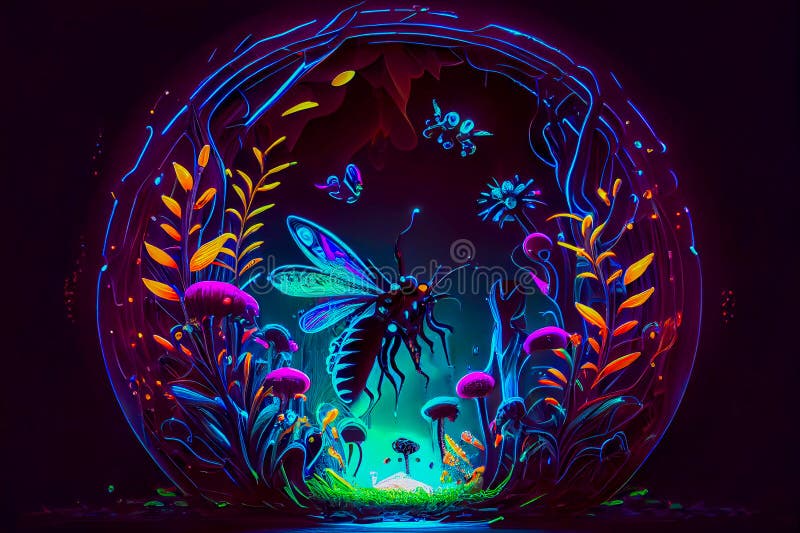 Colorful Butterflies Fluttering about in a Tropical Garden, Featuring ...