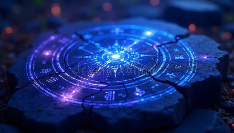 Magic Blue Glowing Stone Rune Stock Photos - Free & Royalty-Free Stock ...