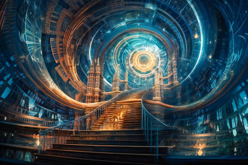 Fantasy Hall in a Spiritual Dimension. AI Generated. Stock Illustration ...