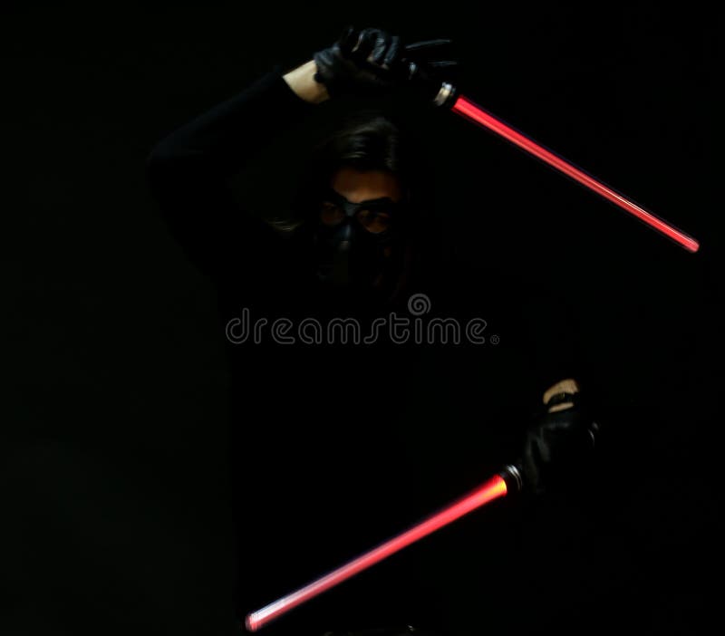 Young Male Model with Mask Posing in Studio. Fantasy, Halloween, Sci-Fi ...