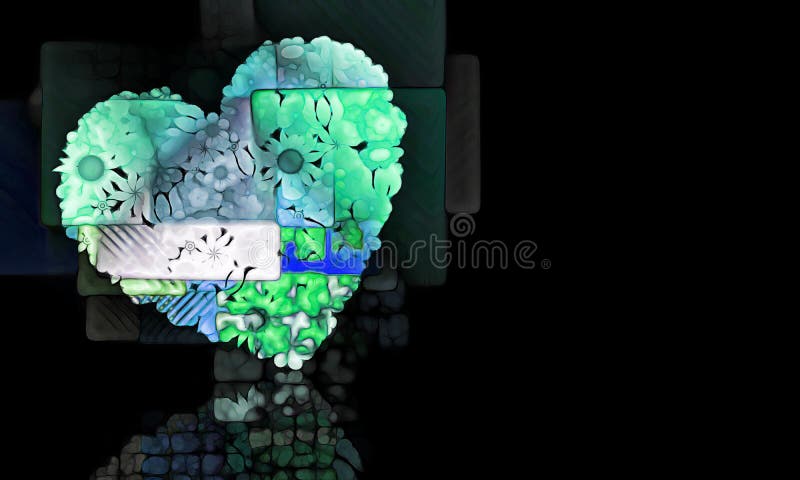 Fantasy Heart with Abstract Motifs for Creative Design Stock ...