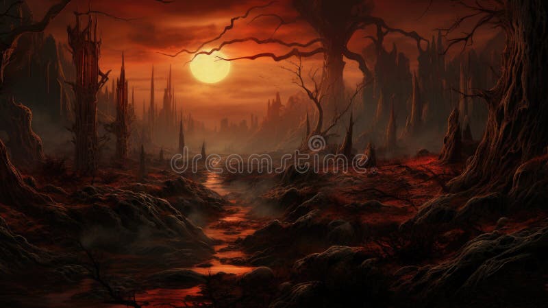 Hell Fantasy Landscape Stock Illustrations – 876 Hell Fantasy Landscape ...