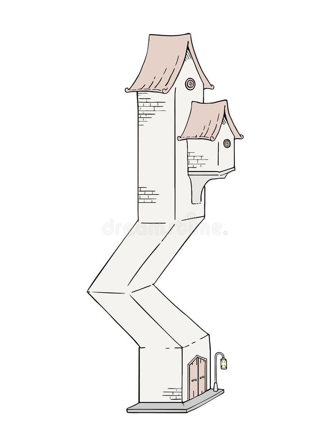 Fantasy House Hand Draw Style Stock Vector - Illustration of home ...