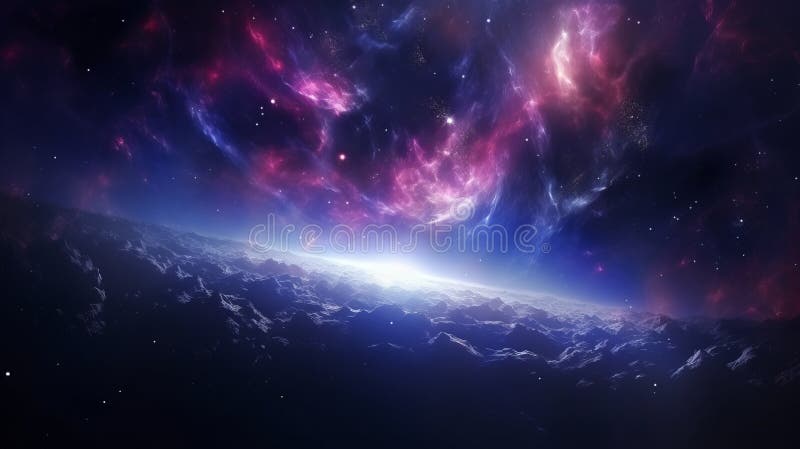 A Fantasy Hyper Space Backdrop with Cosmic Wonders Stock Illustration ...