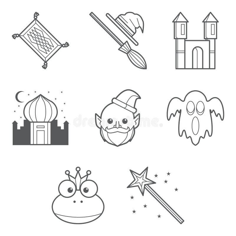 Fantasy icon set stock vector. Illustration of frog - 267535409