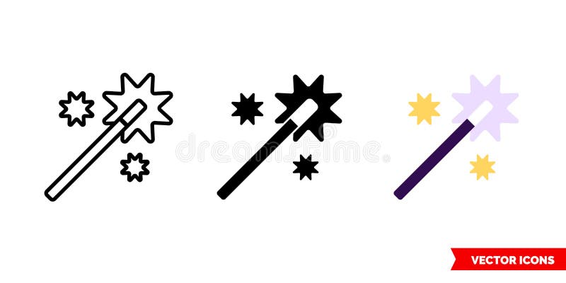 Fantasy Icon of 3 Types Color, Black and White, Outline. Isolated ...