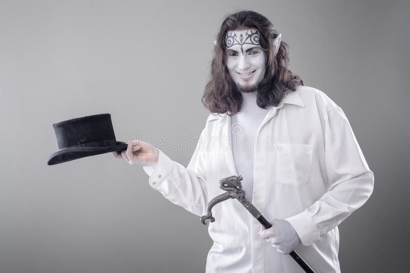 Fantasy Illusionist Performer Bowing Stock Photo - Image of fashion ...