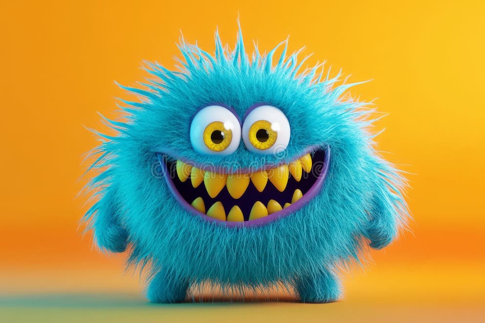 A Fantasy Illustration of a Blue Virus Character with a Happy ...