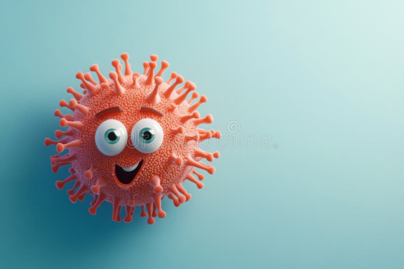 Fantasy Illustration of Blue Virus with Sad Expression Generated by AI ...