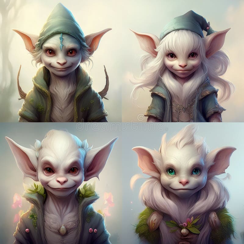 Fairytale Set with Sprites and Elves Stock Illustration - Illustration ...