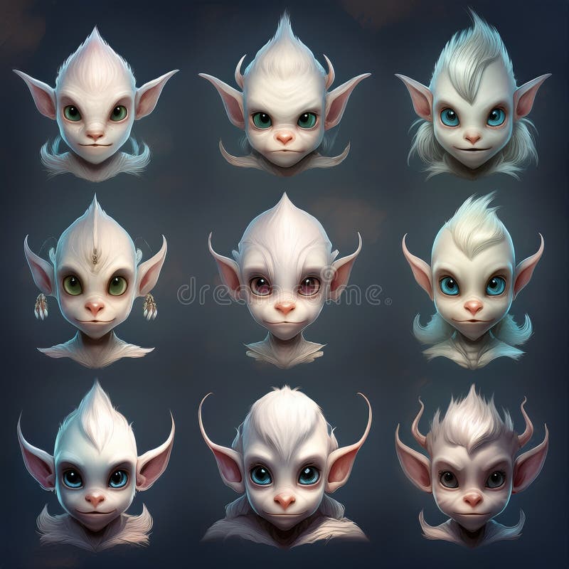 Fairytale Set with Sprites and Elves Stock Illustration - Illustration ...